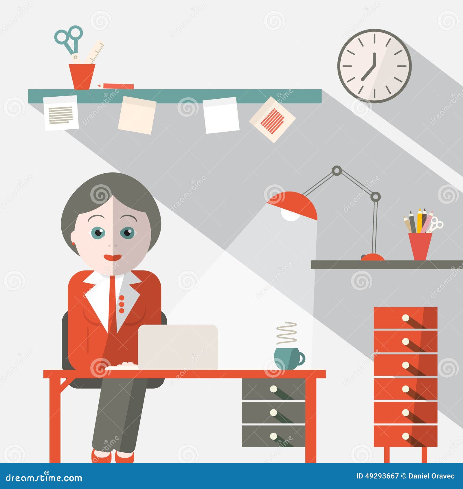 Secretary in Office stock vector. Illustration of design - 49293667