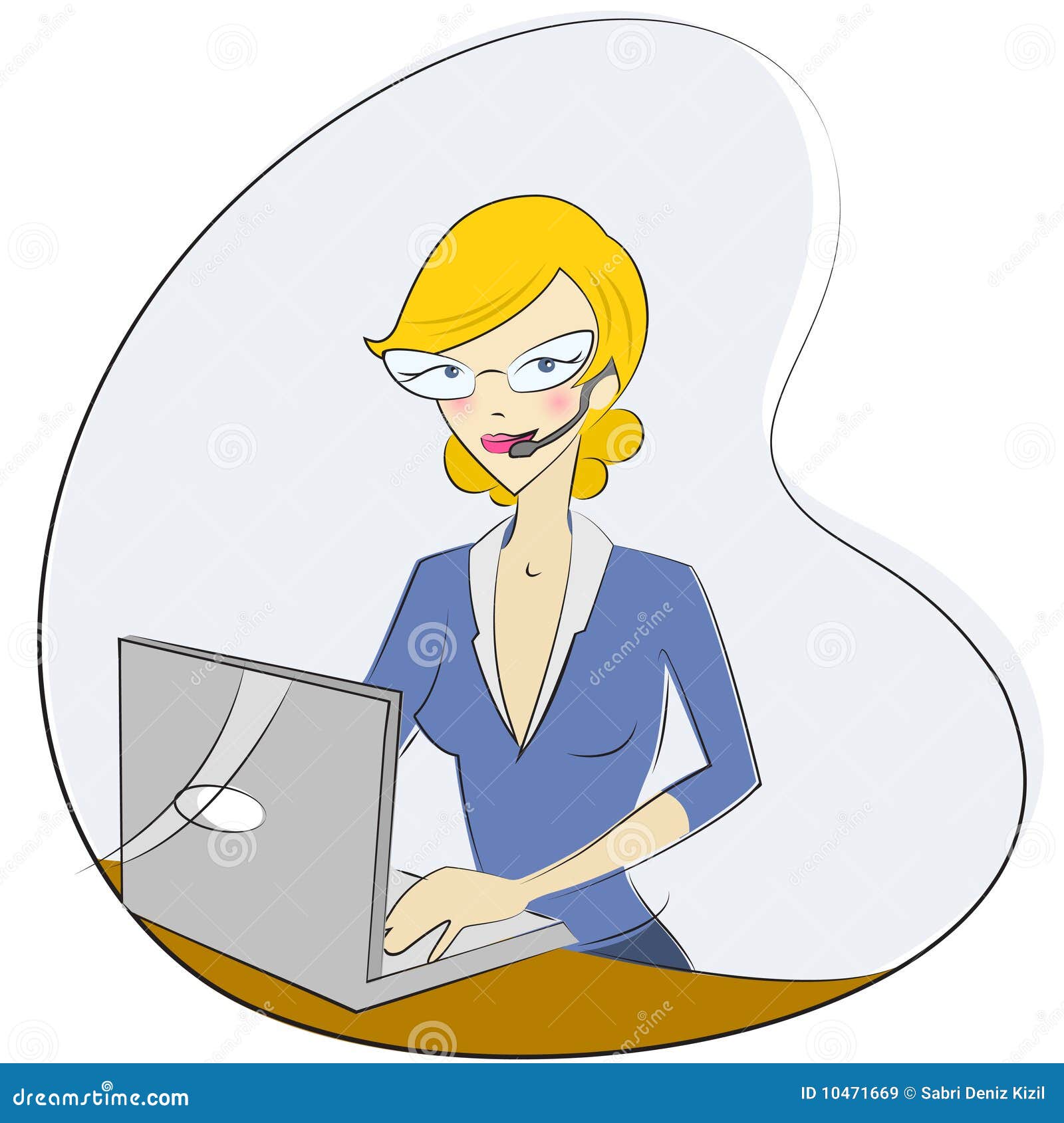 Secretary in the Office Vector Stock Vector - Illustration of center ...
