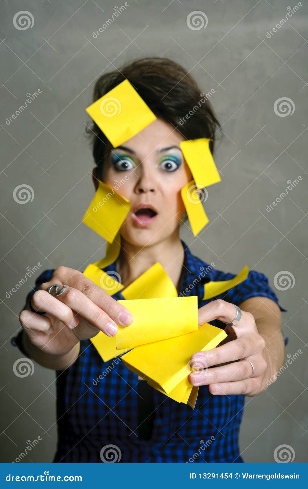 Secretary overwhelmed stock photo. Image of model, makeup - 13291454