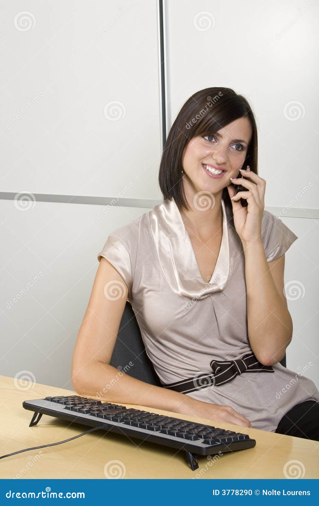 Secretary on phone stock photo. Image of cellphone, businesswoman - 3778290