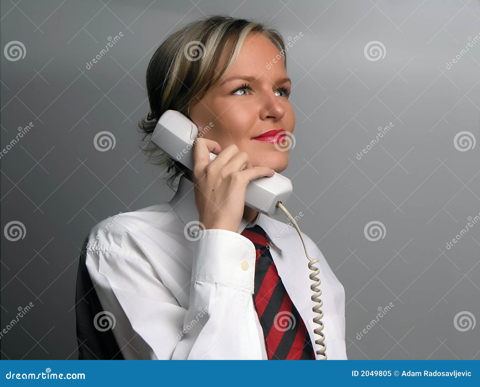 Secretary with phones stock image. Image of portrait, conversation ...