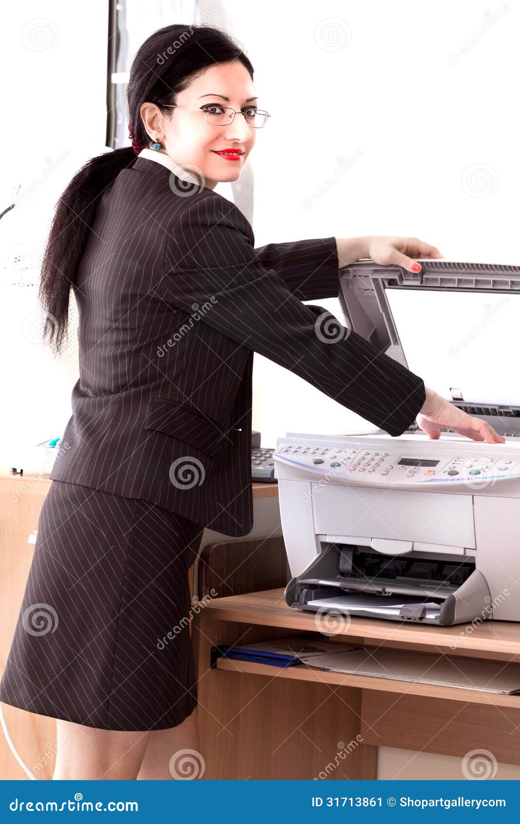 Secretary Printing Documents Stock Image - Image of printer ...
