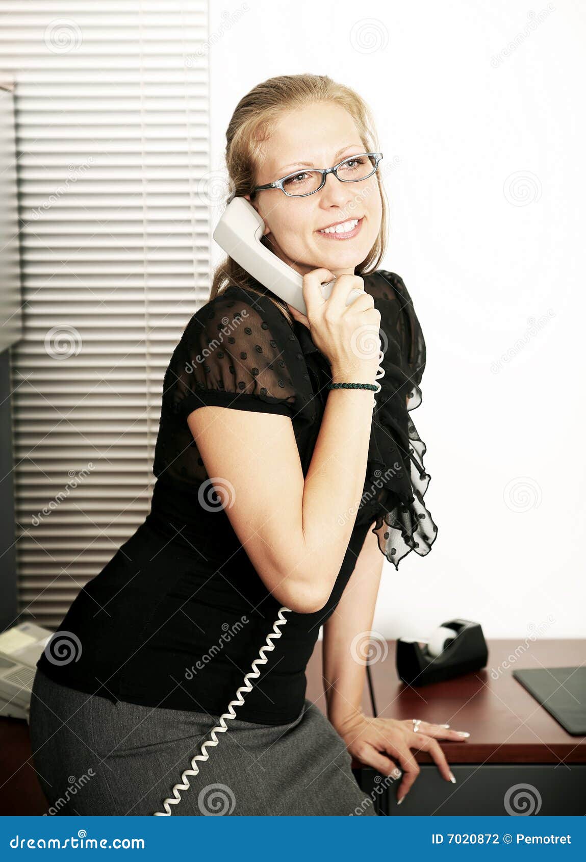 Secretary Receive a Phone Call Stock Photo - Image of busy, business ...