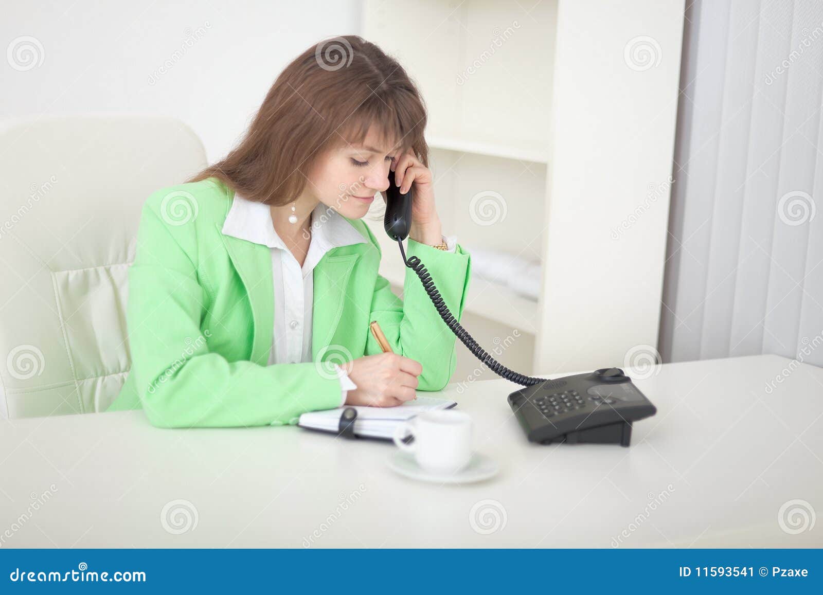 Secretary Speaks on the Phone Stock Image - Image of beauty, lady: 11593541