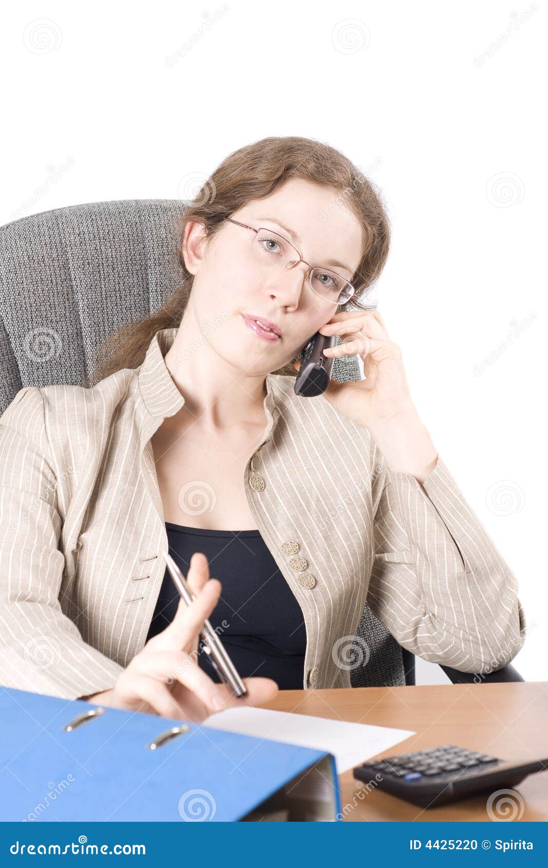 The Secretary Speaks on Phone II Stock Photo - Image of beautiful ...