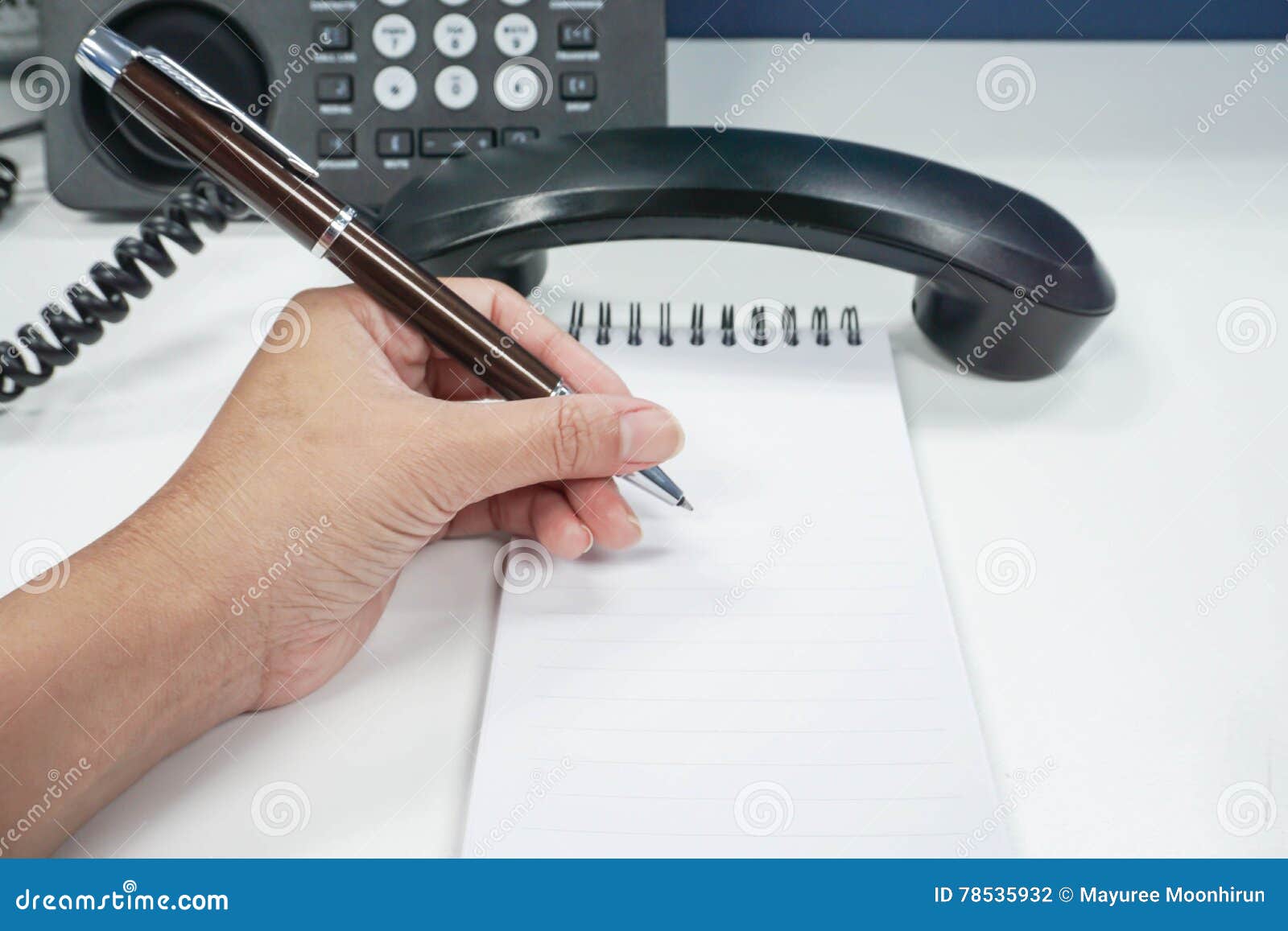 Secretary Take Note with IP Phone Background Stock Photo - Image of ...