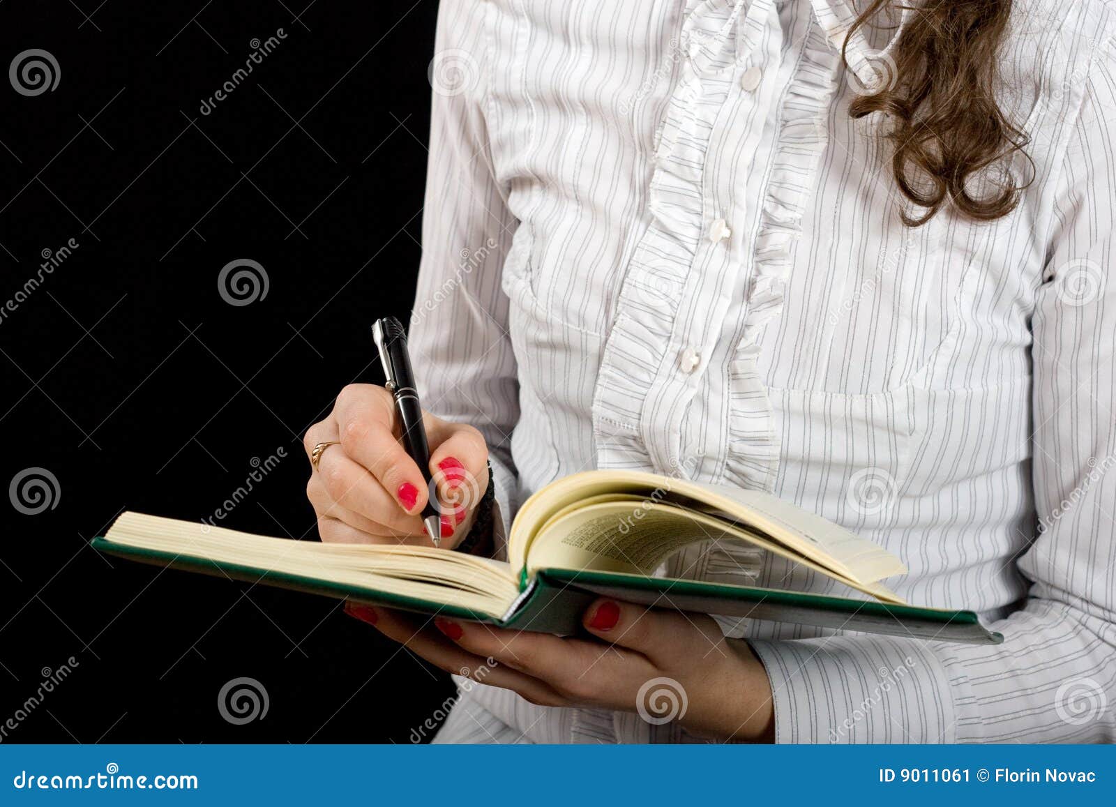 Secretary Taking Notes in the Agenda Stock Image - Image of faith ...