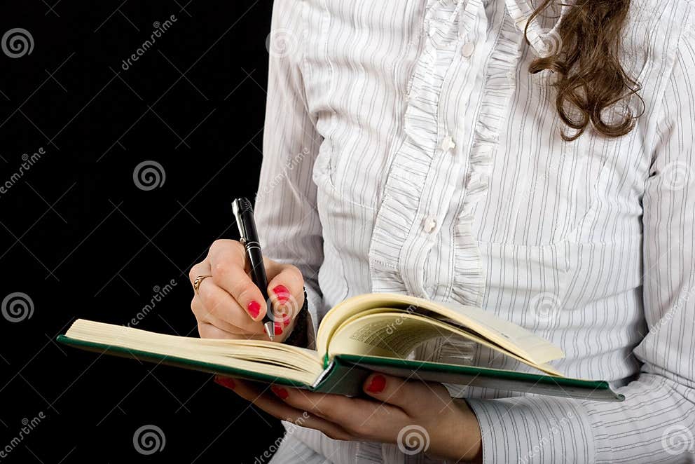 Secretary Taking Notes in the Agenda Stock Image - Image of faith ...