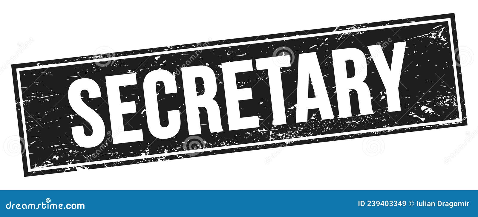 SECRETARY Text on Black Grungy Rectangle Stamp Stock Illustration ...