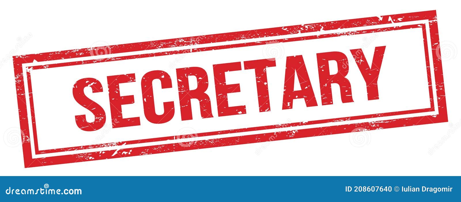 SECRETARY Text on Red Grungy Vintage Stamp Stock Illustration ...