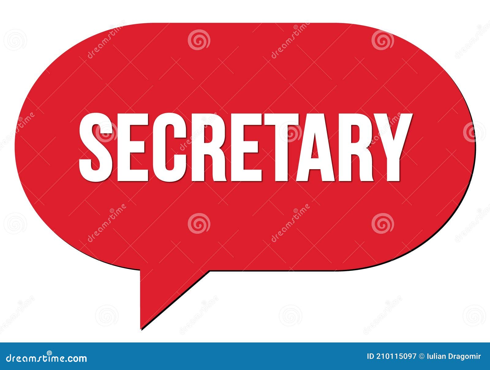 SECRETARY Text Written in a Red Speech Bubble Stock Illustration ...