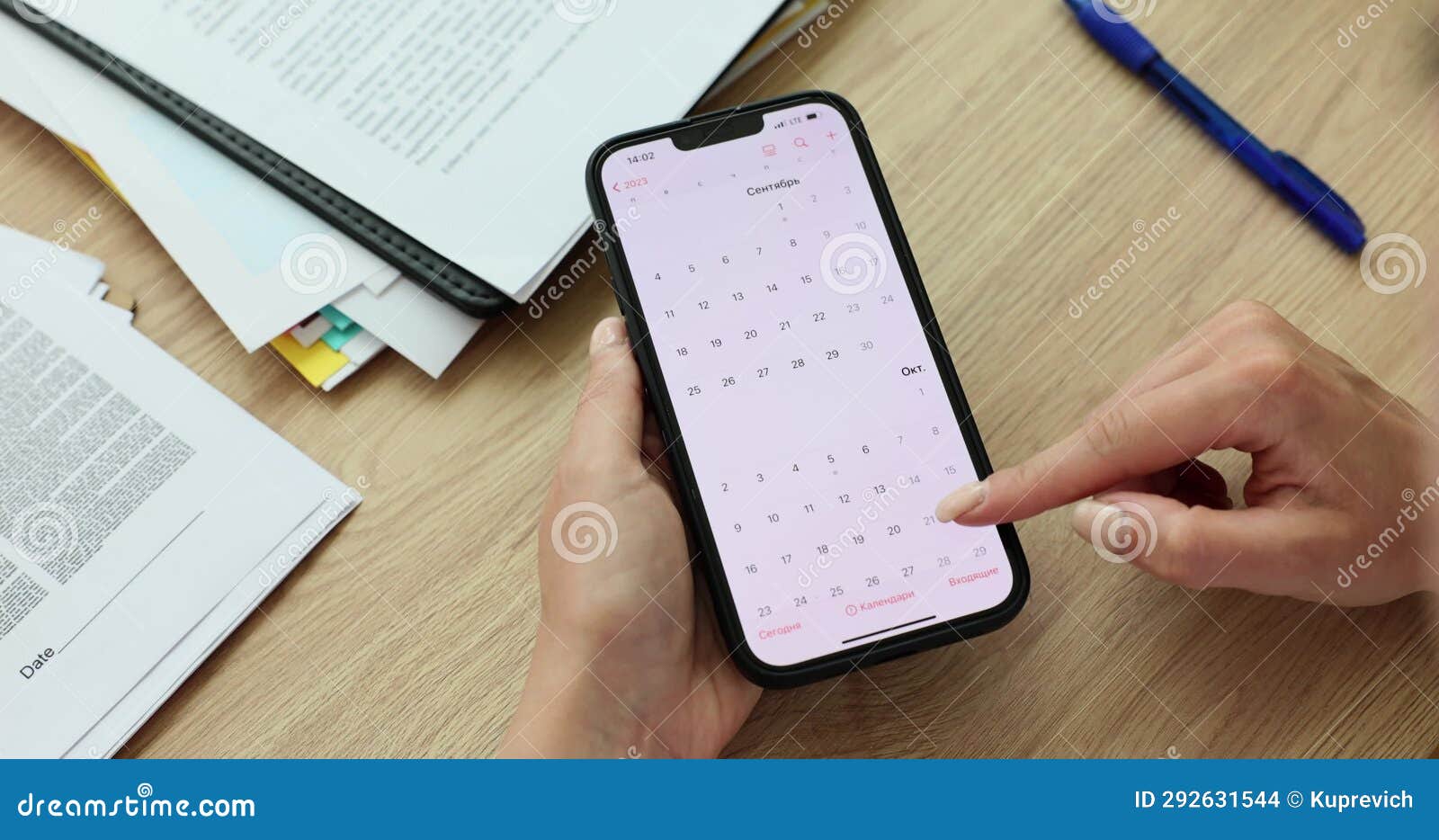 Secretary Using Calendar Application on Mobile Device Stock Footage ...