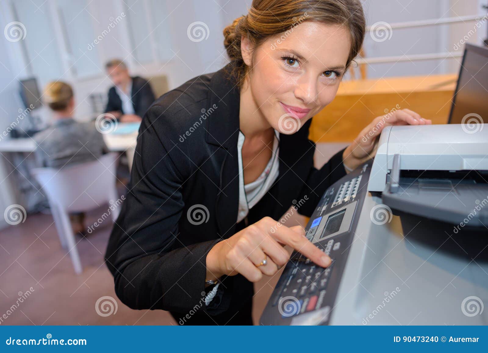 Secretary Using Photocopy Machine Stock Photo - Image of printer ...