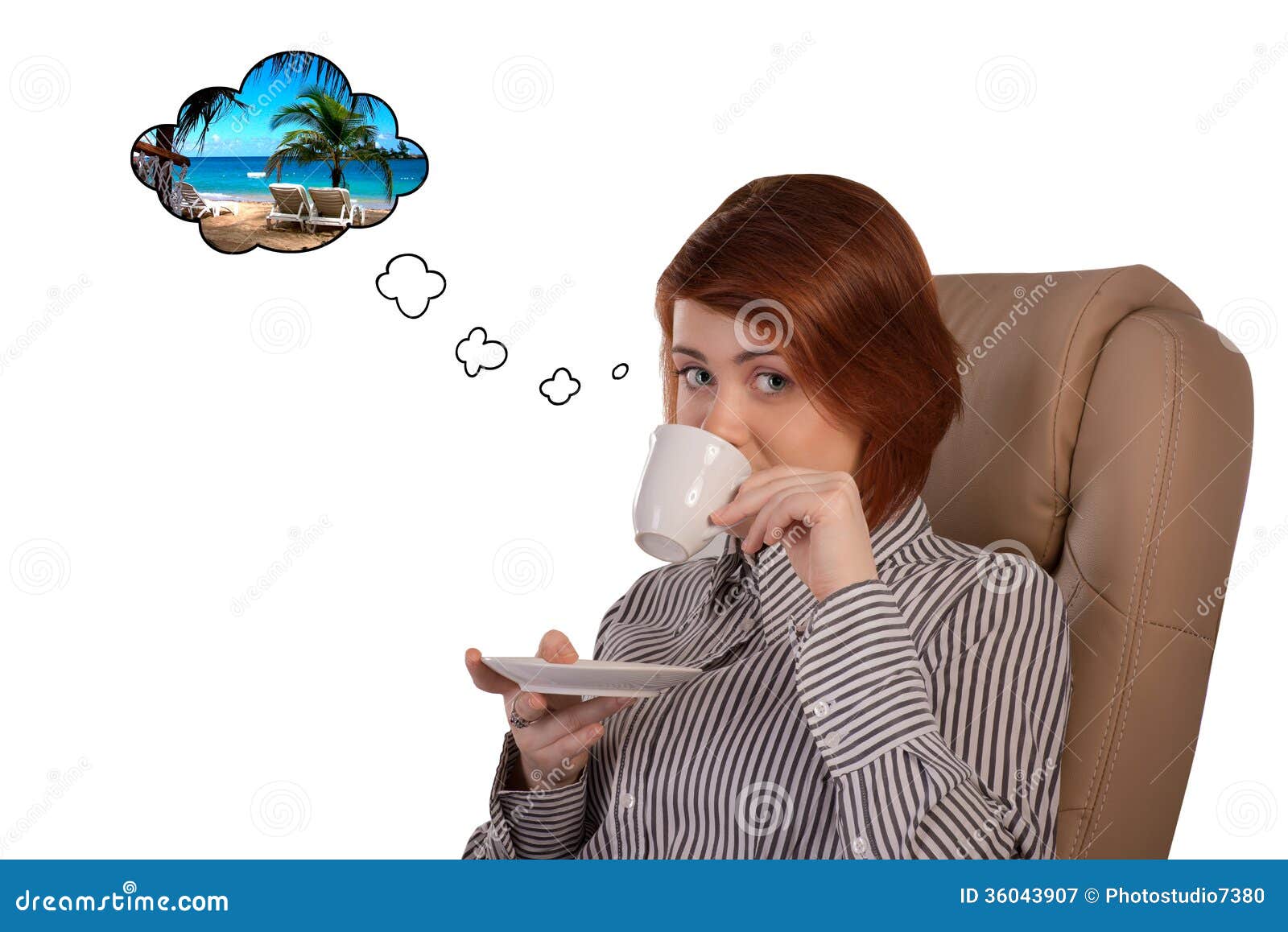 Secretary on Vacation Dreams Stock Image - Image of code, think: 36043907