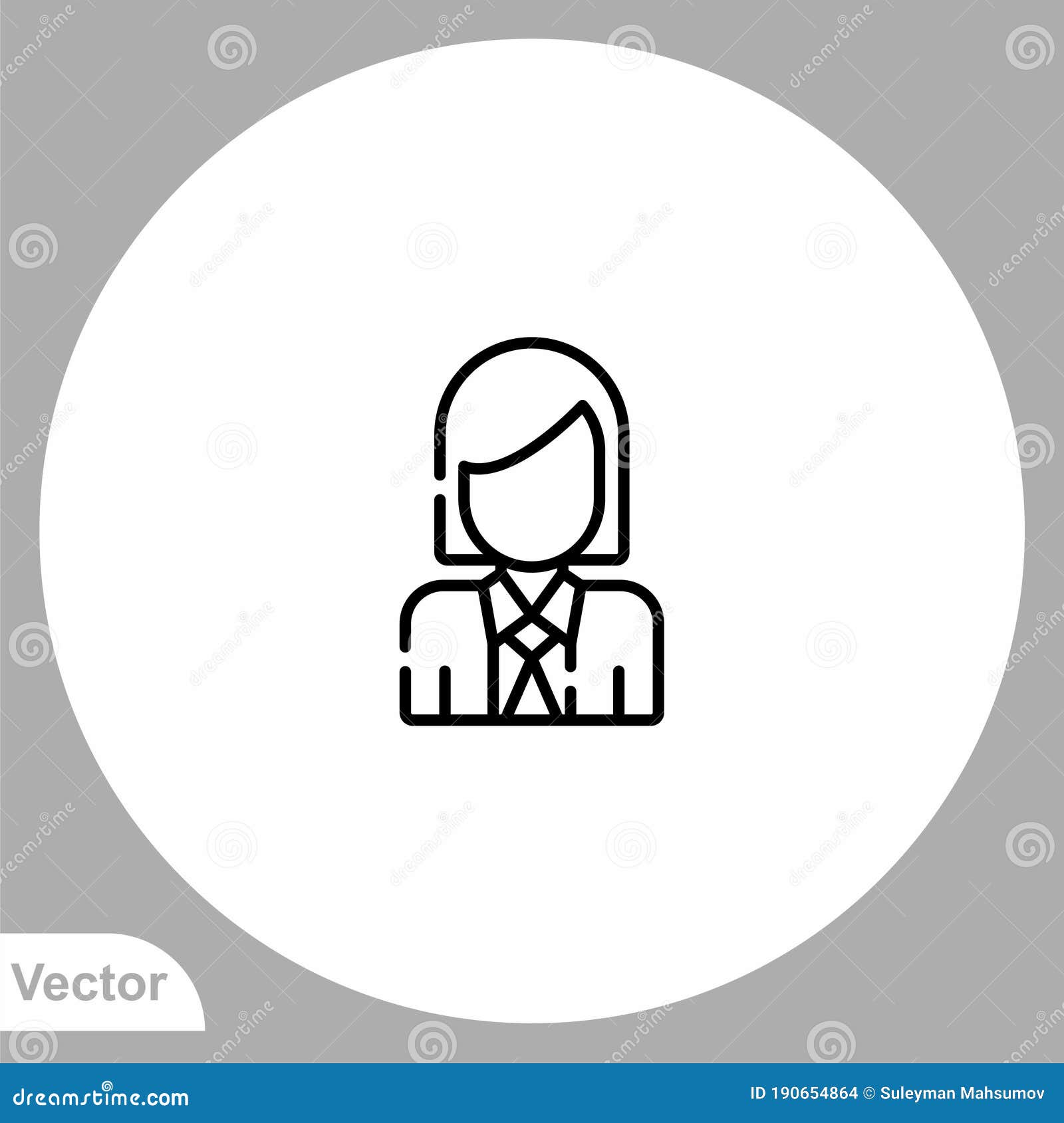 Secretary Vector Icon Sign Symbol Stock Vector - Illustration of chat ...