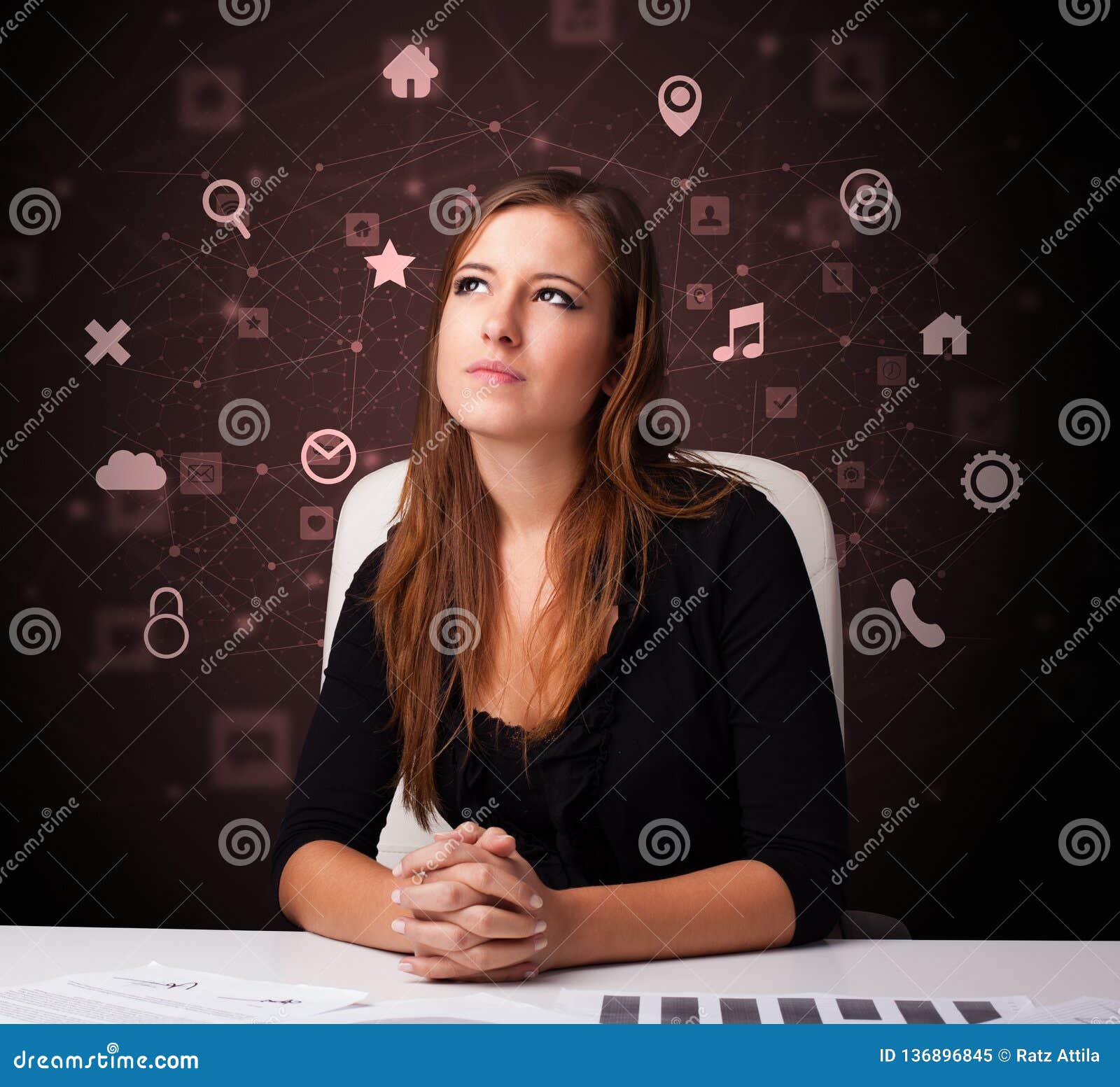 Secretary Work with Multitask Concept Stock Image - Image of ...