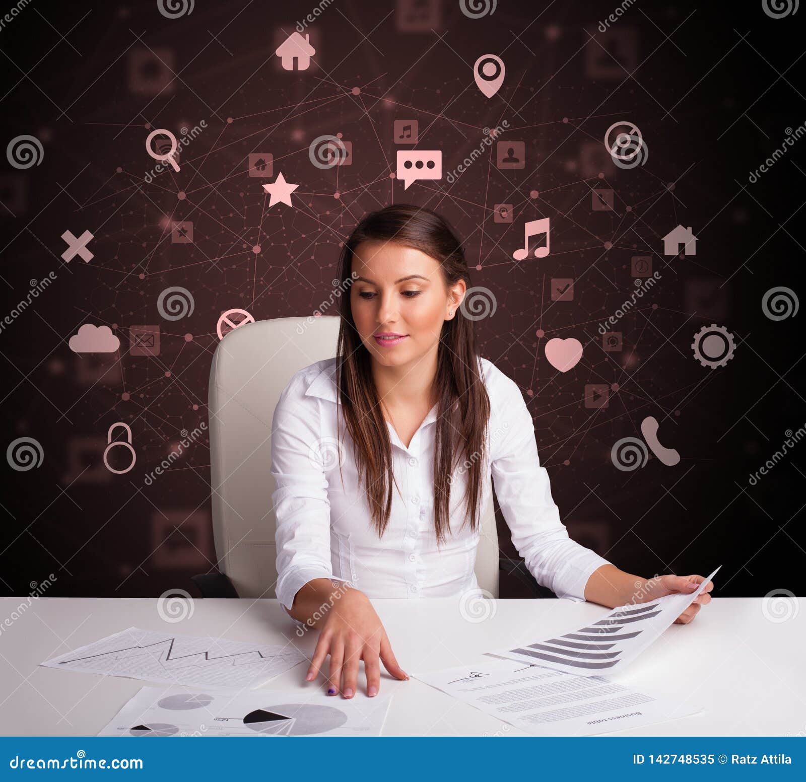 Secretary Work with Multitask Concept Stock Image - Image of employee ...