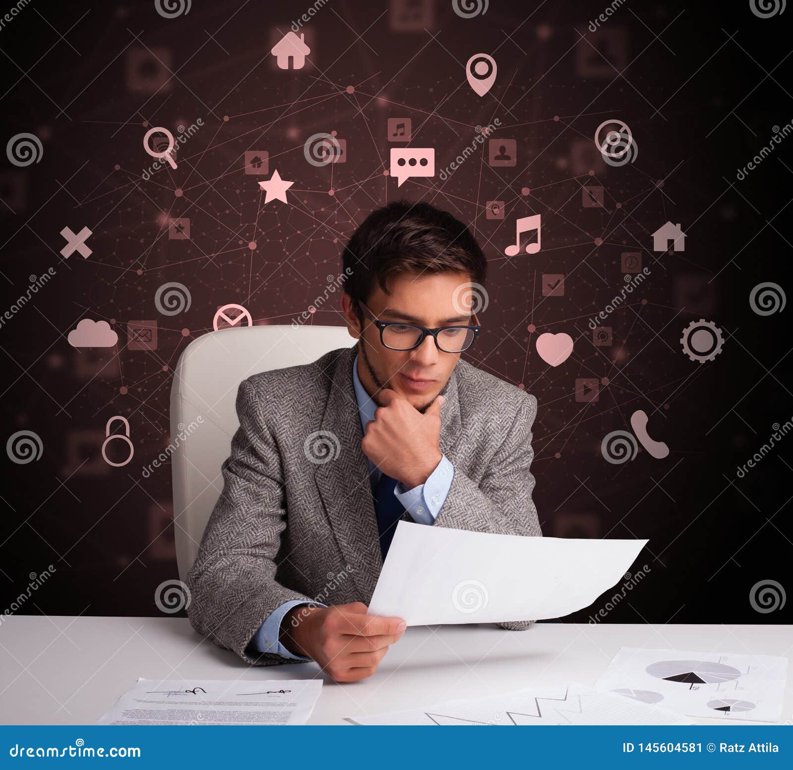 Secretary Work with Multitask Concept Stock Image - Image of favourite ...
