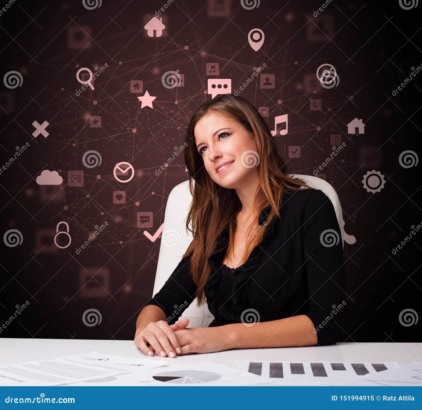 Secretary Work with Multitask Concept Stock Image - Image of bookkeeper ...