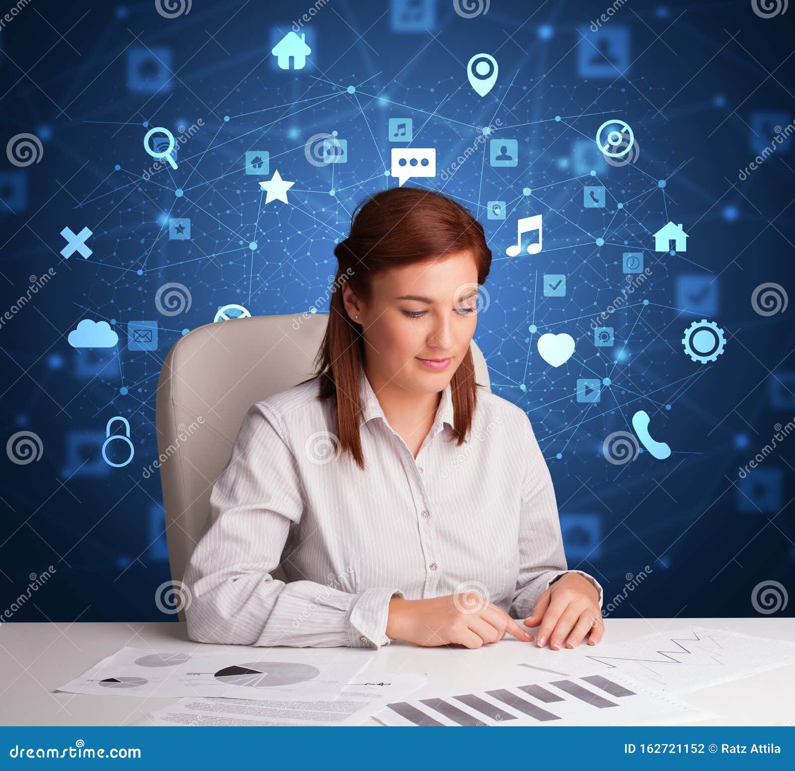 Secretary Work with Multitask Concept Stock Photo - Image of ...