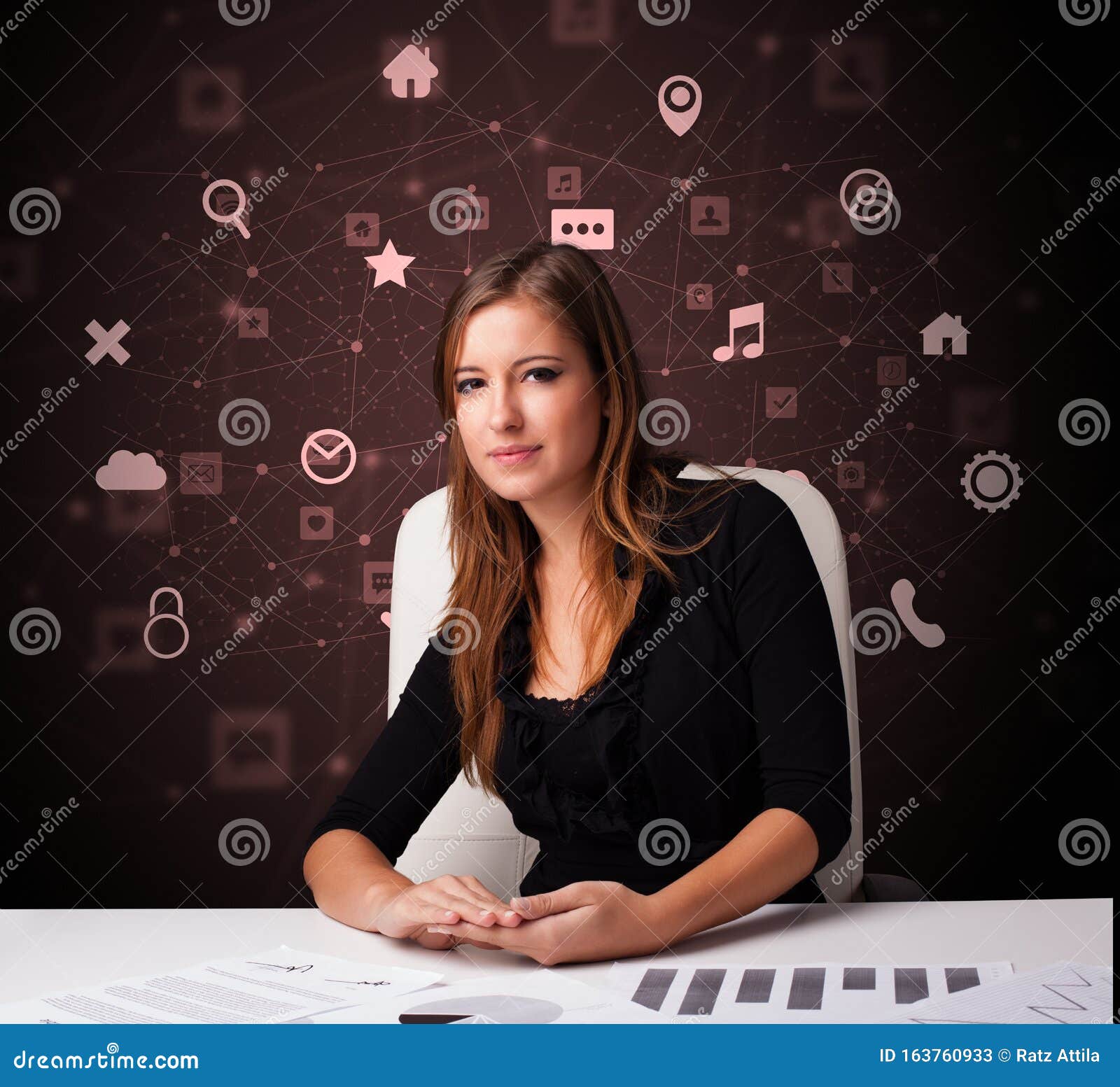 Secretary Work with Multitask Concept Stock Image - Image of data, home ...
