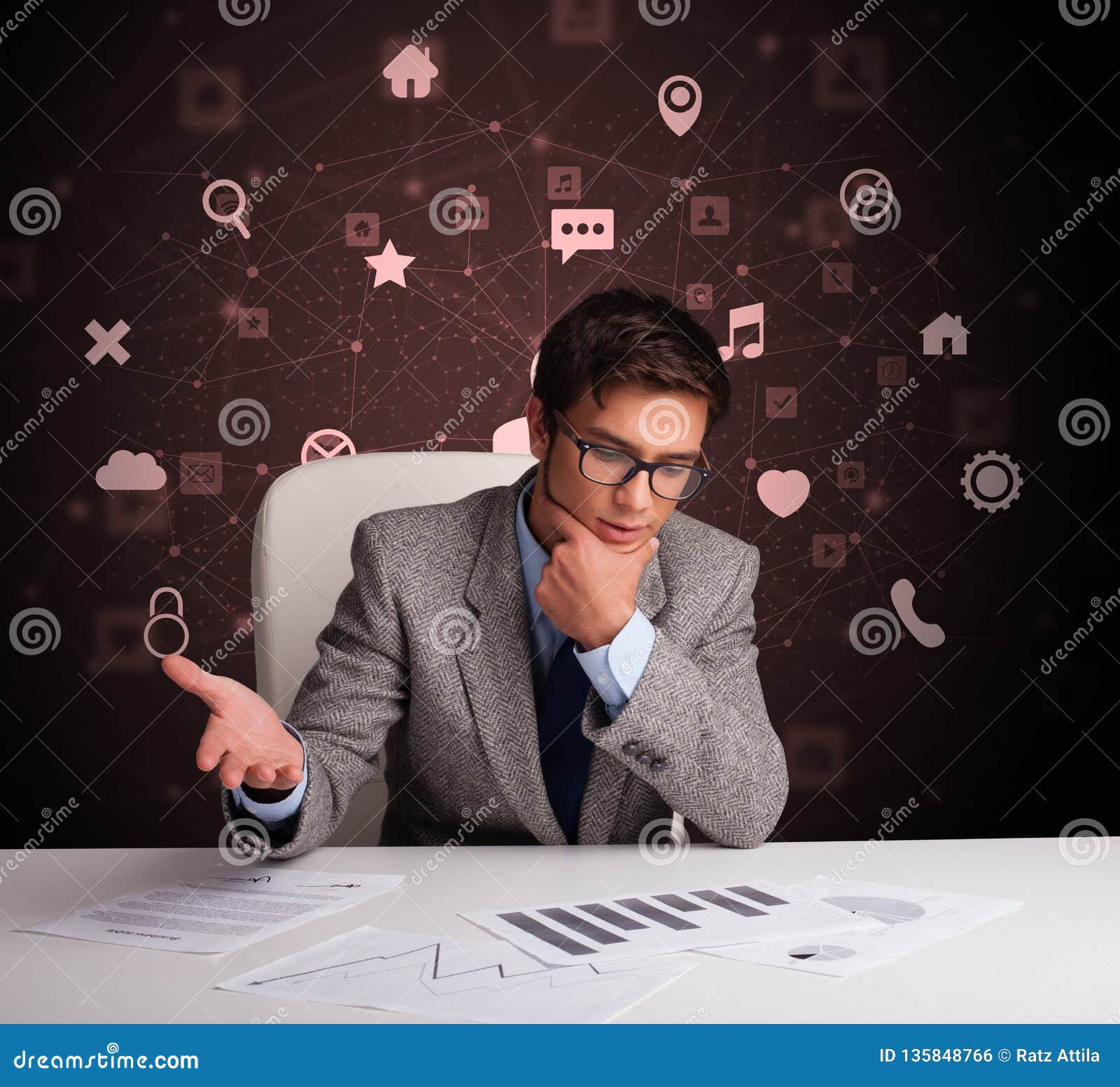 Secretary Work with Multitask Concept Stock Photo - Image of link ...