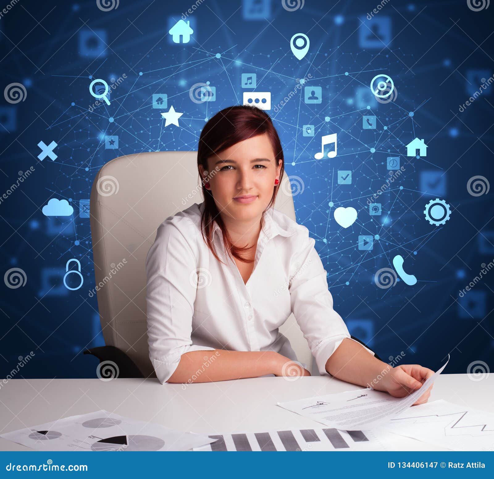 Secretary Work with Multitask Concept Stock Image - Image of analyze ...