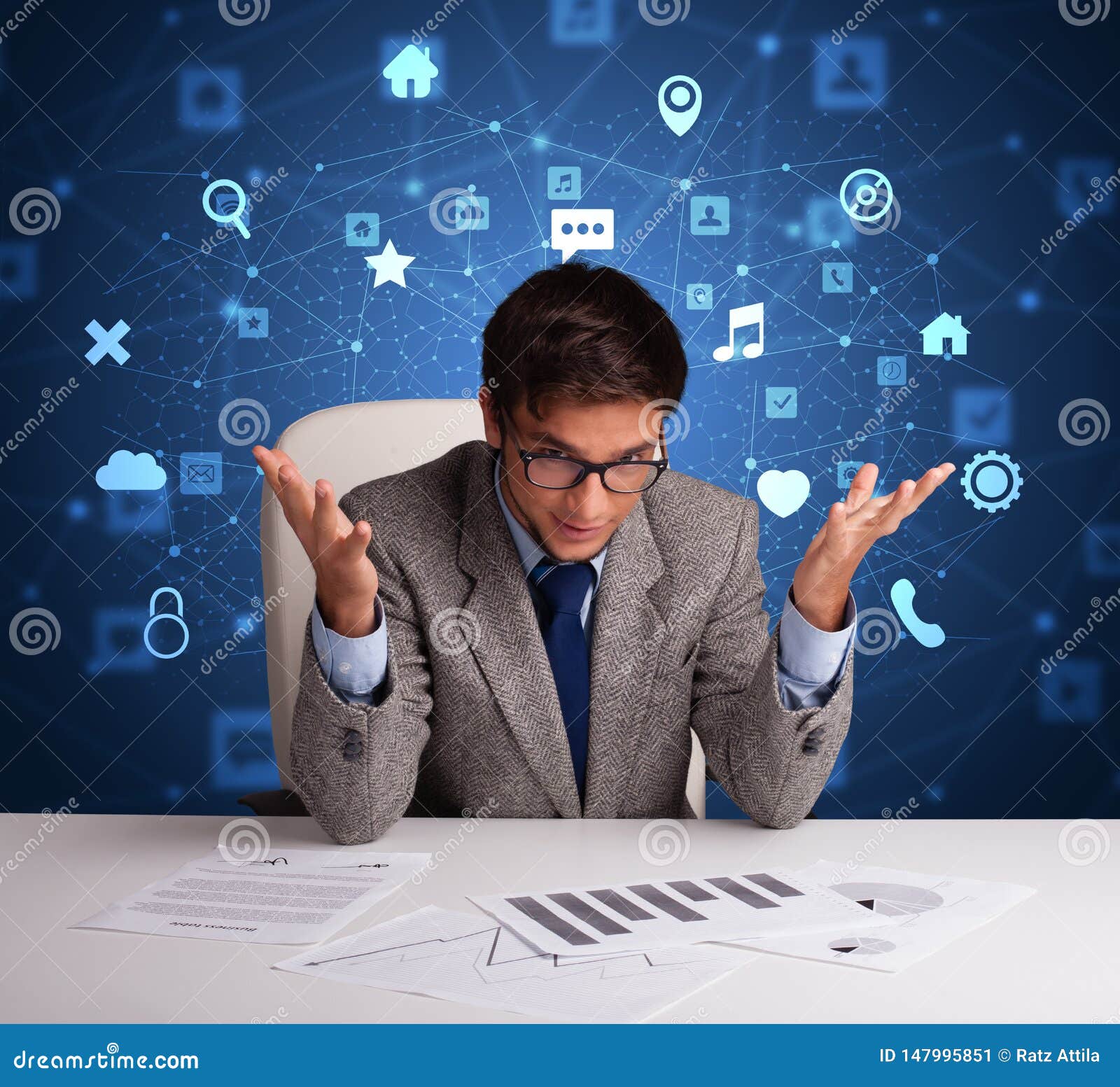 Secretary Work with Multitask Concept Stock Image - Image of call ...