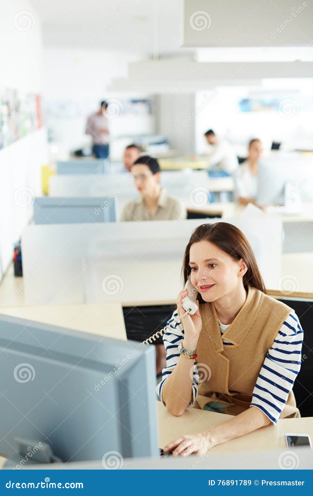 Secretary at work stock image. Image of young, manager - 76891789