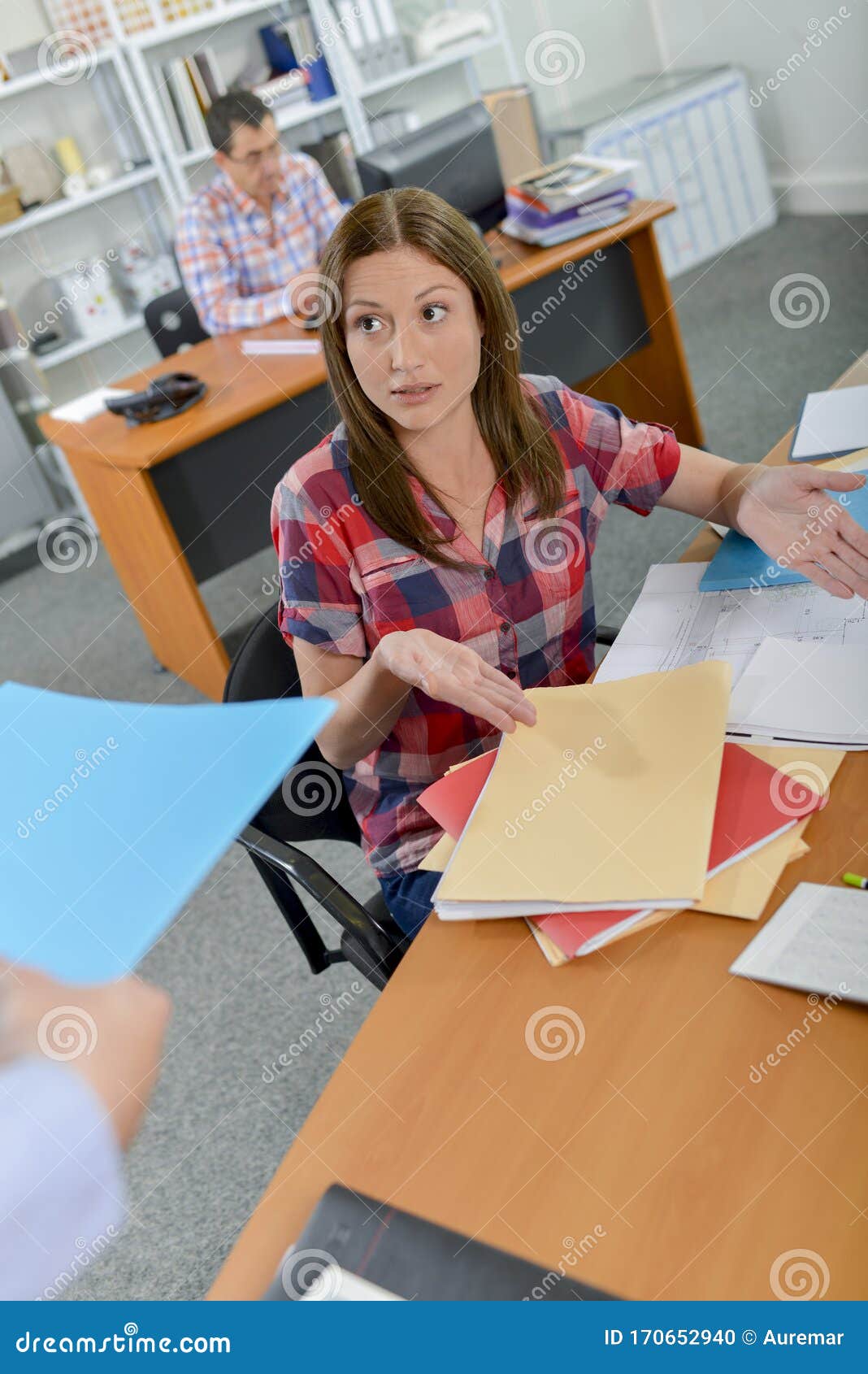 Secretary at work stock photo. Image of serious, office - 170652940