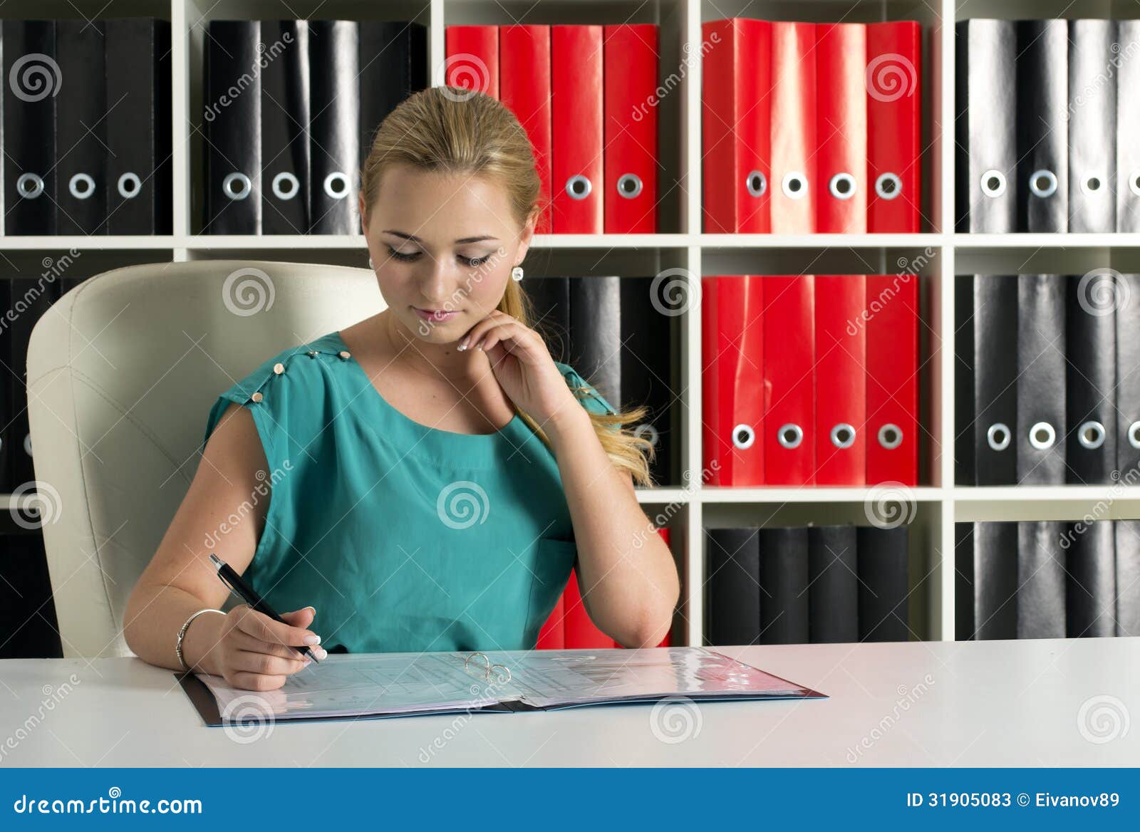 Secretary at work stock image. Image of career, work - 31905083