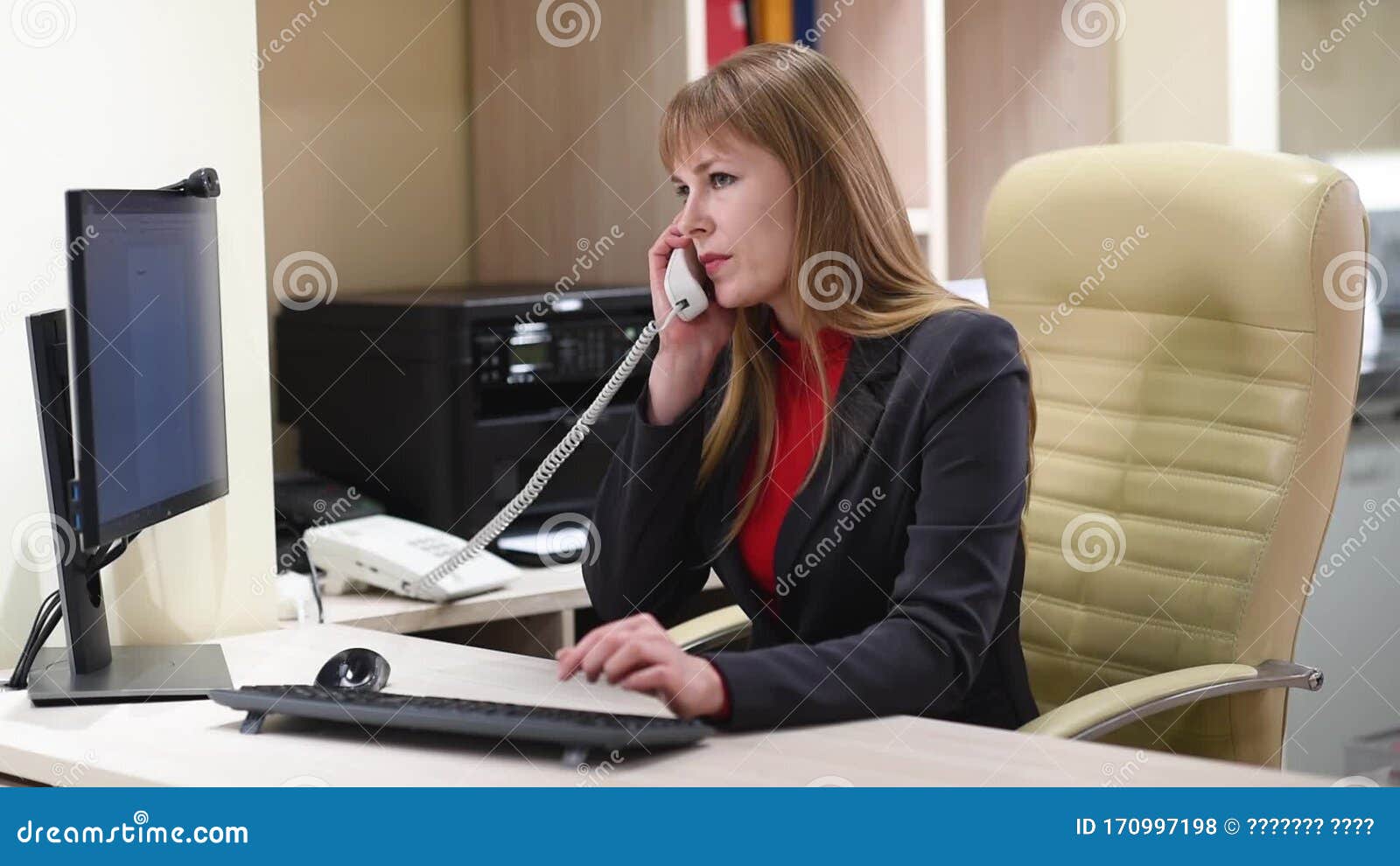 Secretary Works in the Office. Stock Footage - Video of plate, drink ...