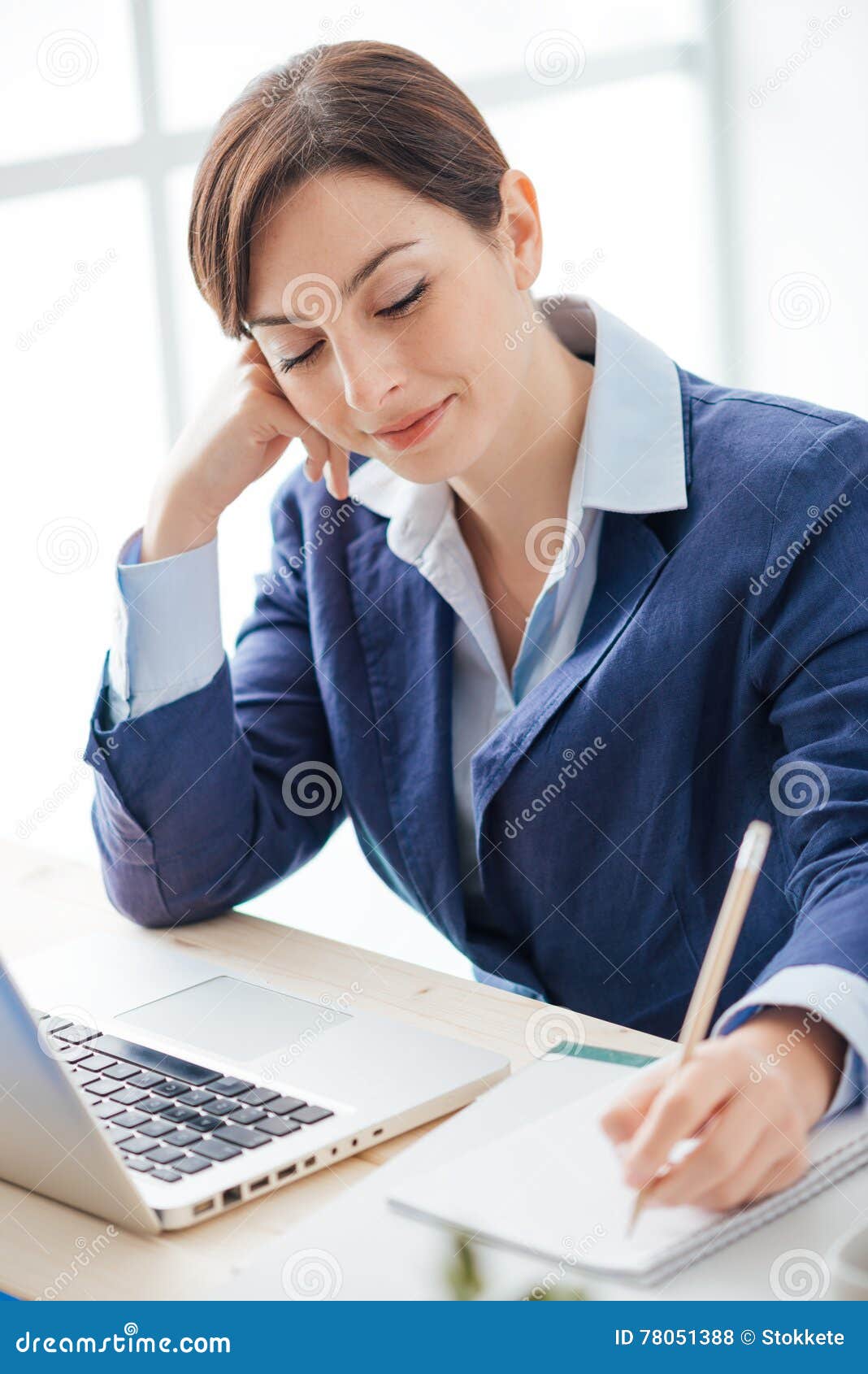 Secretary Writing Notes on a Notebook Stock Photo - Image of office ...