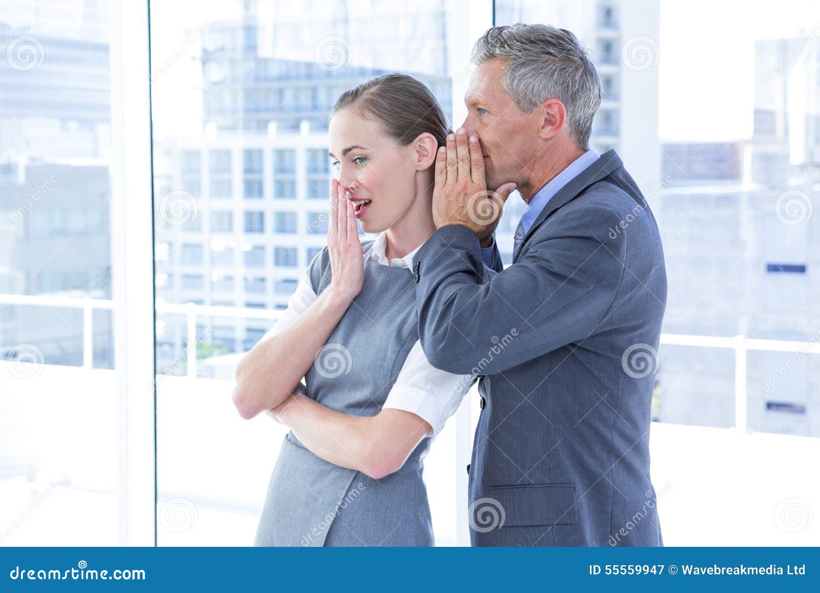 Secretive Business Colleagues Whispering Stock Image - Image of ...