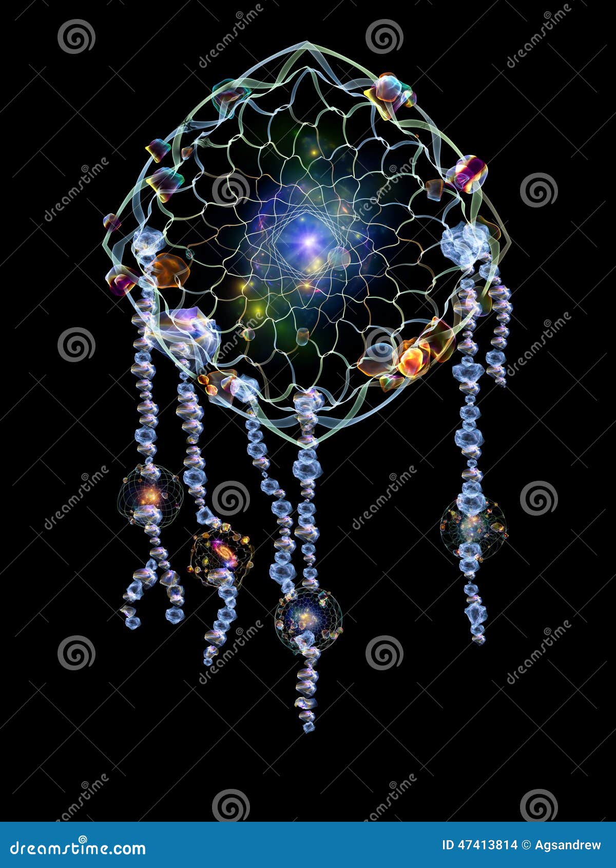 Secrets of Dream Catcher stock illustration. Illustration of abstract ...