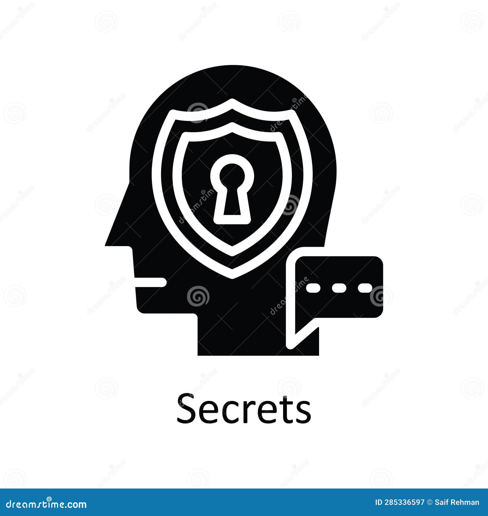Secrets Vector Solid Icon Design Illustration. Human Mentality Symbol ...