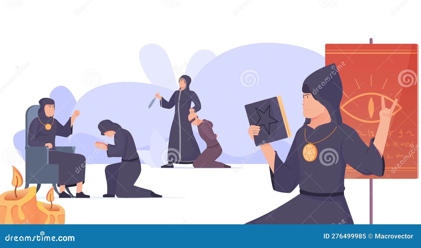 Sect Cult Flat Infographics Vector Illustration | CartoonDealer.com ...