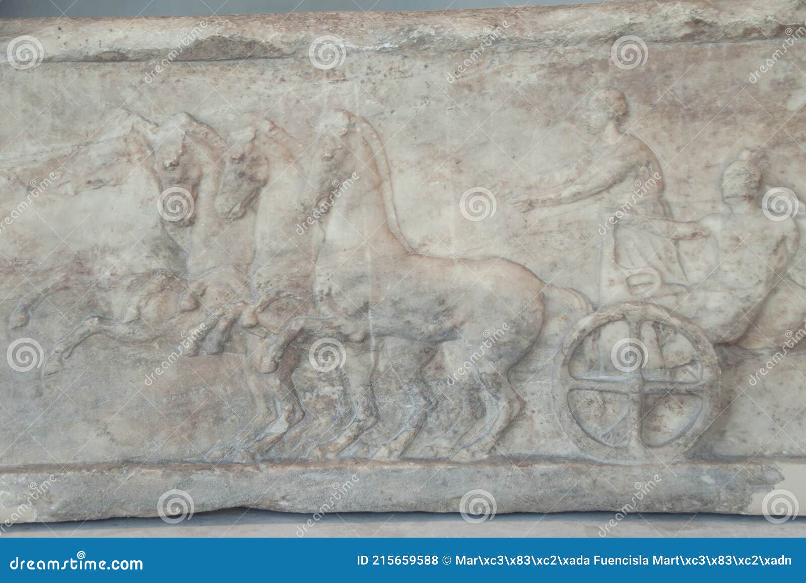 Section of an Ancient Marble Frieze in a Museum in Athens, Greece Stock ...