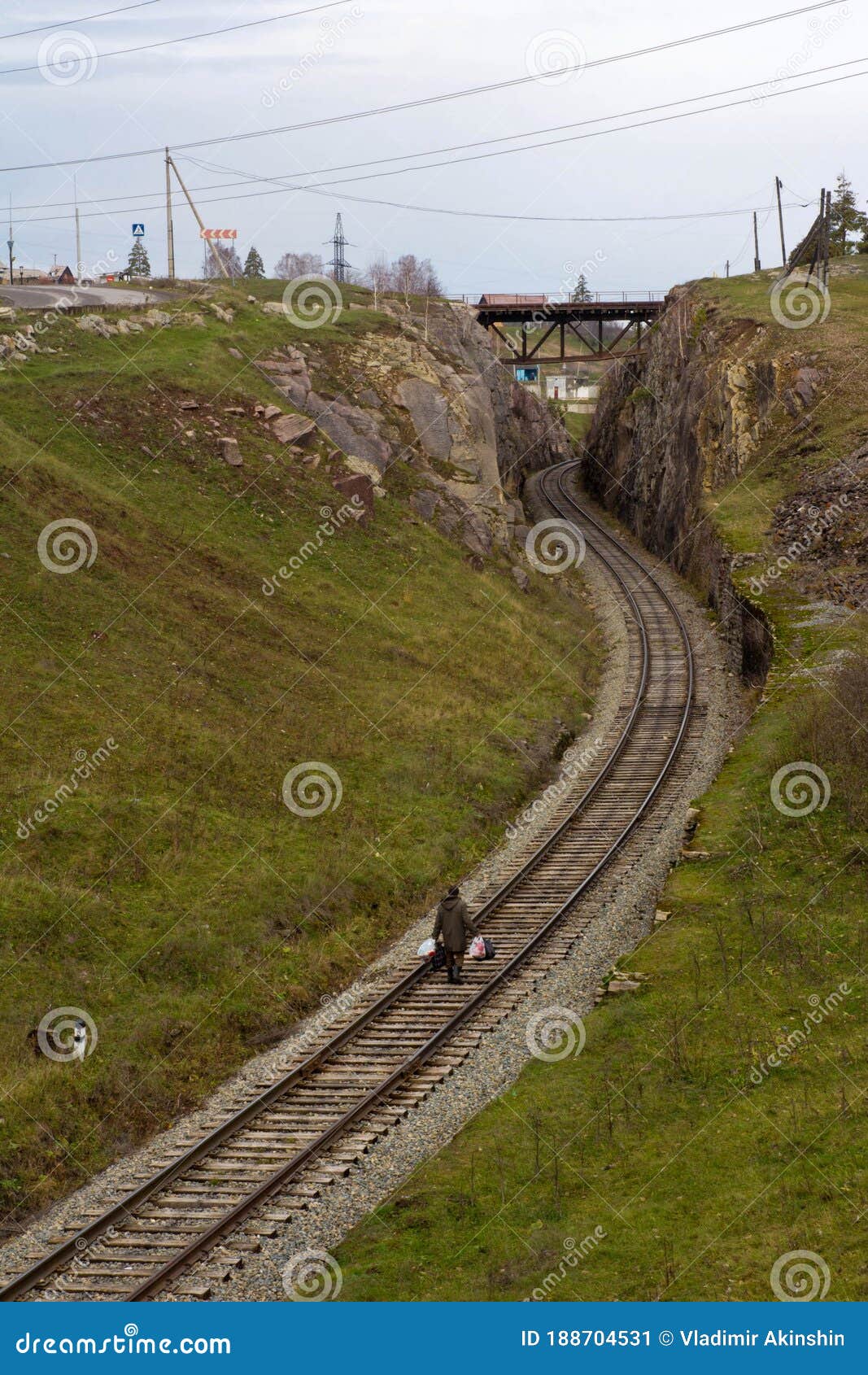 A Section of the Beloretsk Narrow-gauge Road that Runs through the ...
