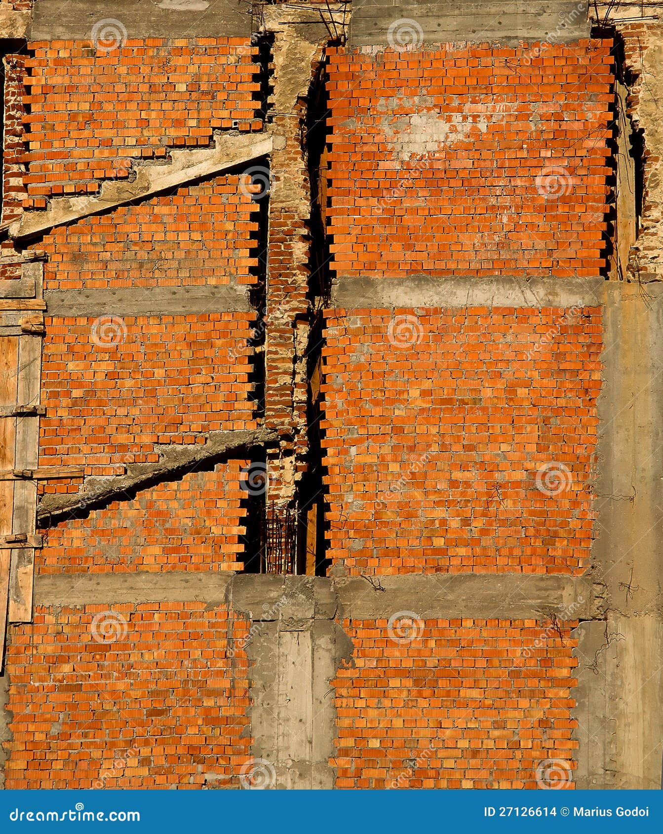 Section of brick building stock photo. Image of building - 27126614