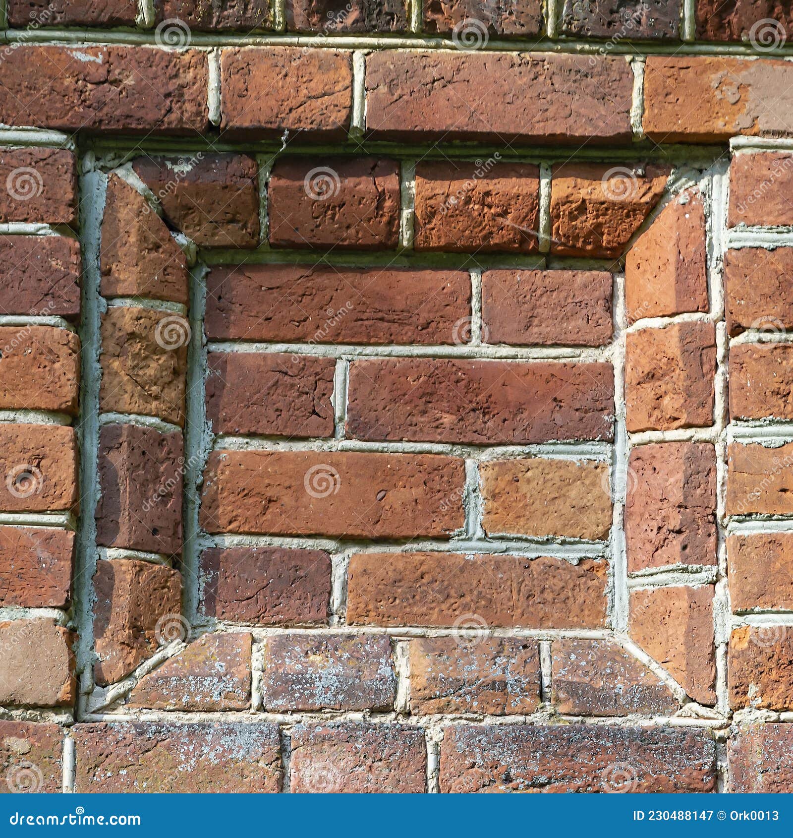 A Section of a Brick Wall with a Frame Stock Image - Image of texture ...