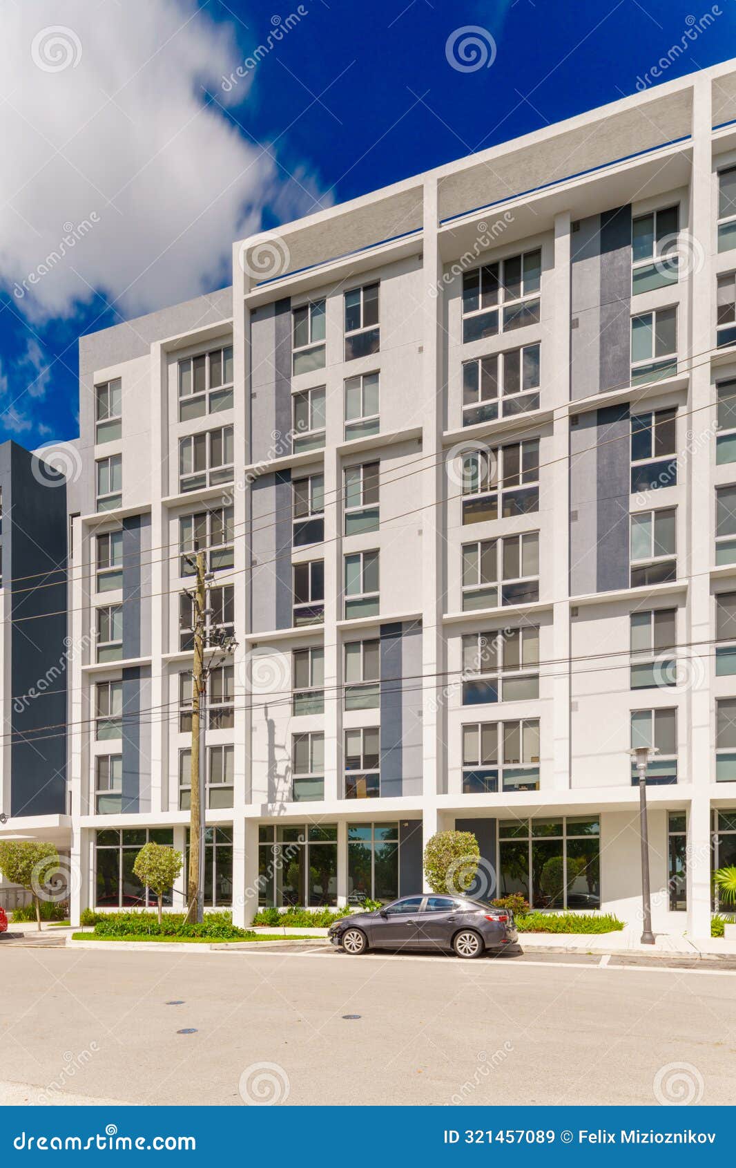 Section of a Building with Rectangle and Square Shape Designs. Shot ...