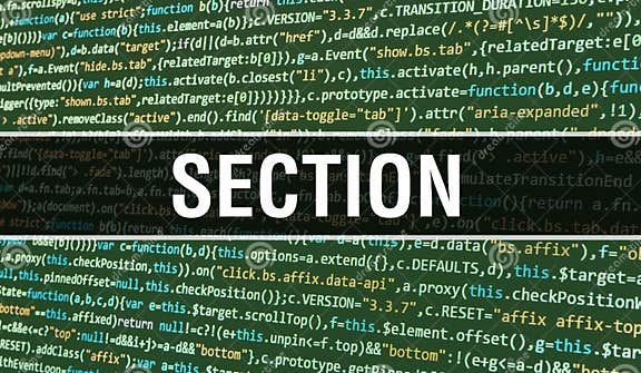 Section Concept With Random Parts Of Program Code Section With Programming Code Abstract