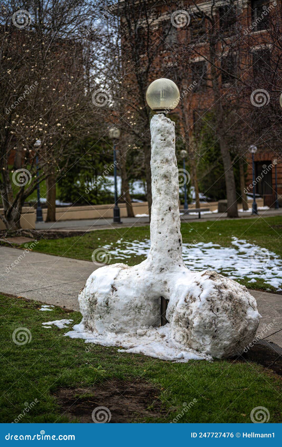 Creative Snow Sculptures stock photo. Image of animal - 247727476