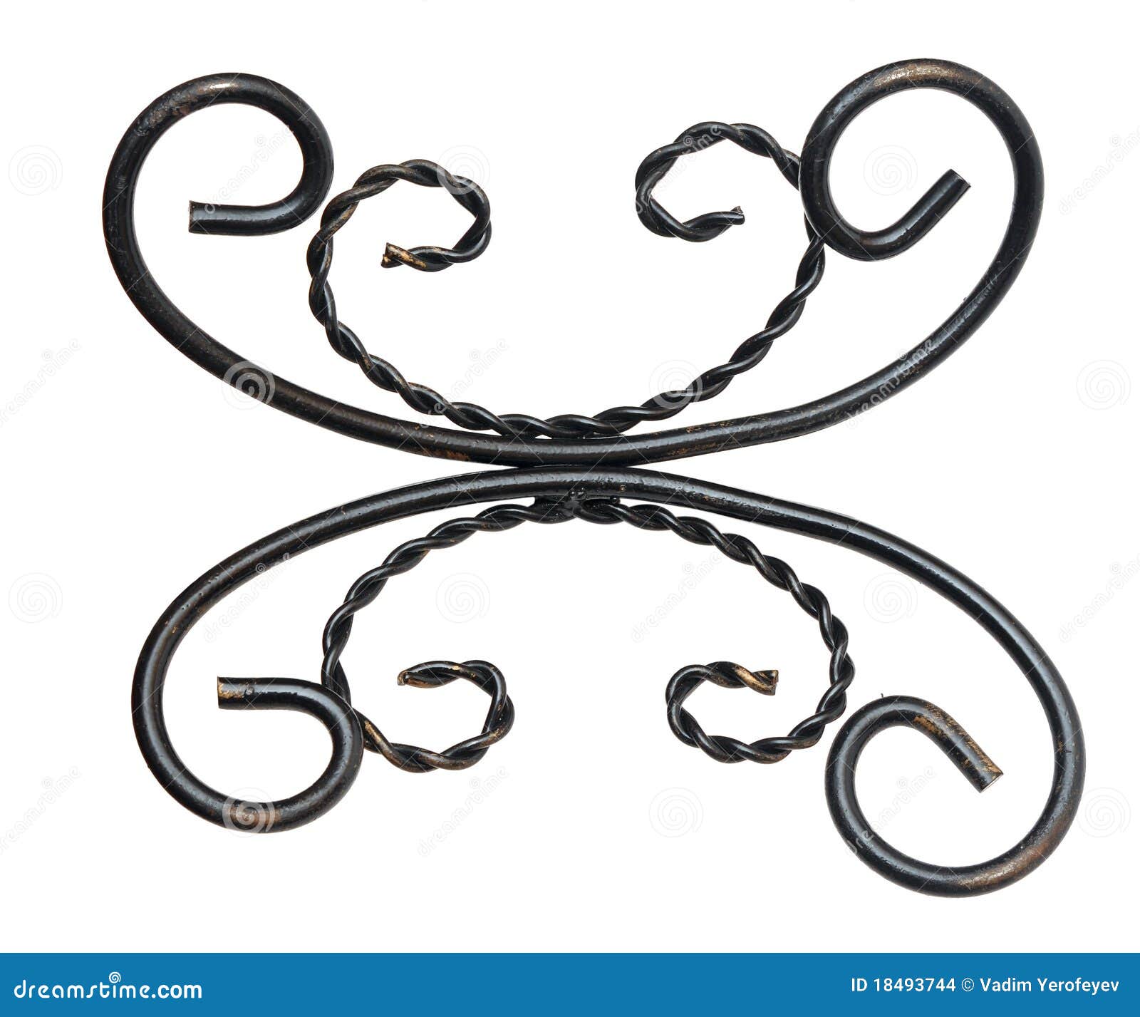 Section of Decorative Black Wrought Iron Stock Photo - Image of ornate ...