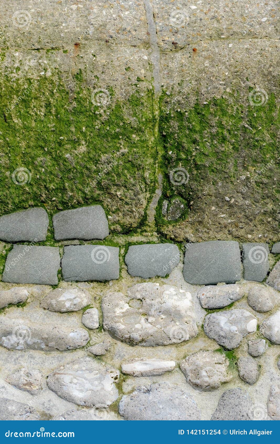 Section of a Decorative Weathered Old Wall by the Sea in Normandy ...