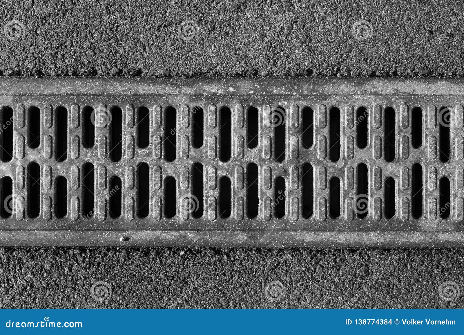Section of a Drainage Gutter Installed in the Asphalt Stock Photo ...