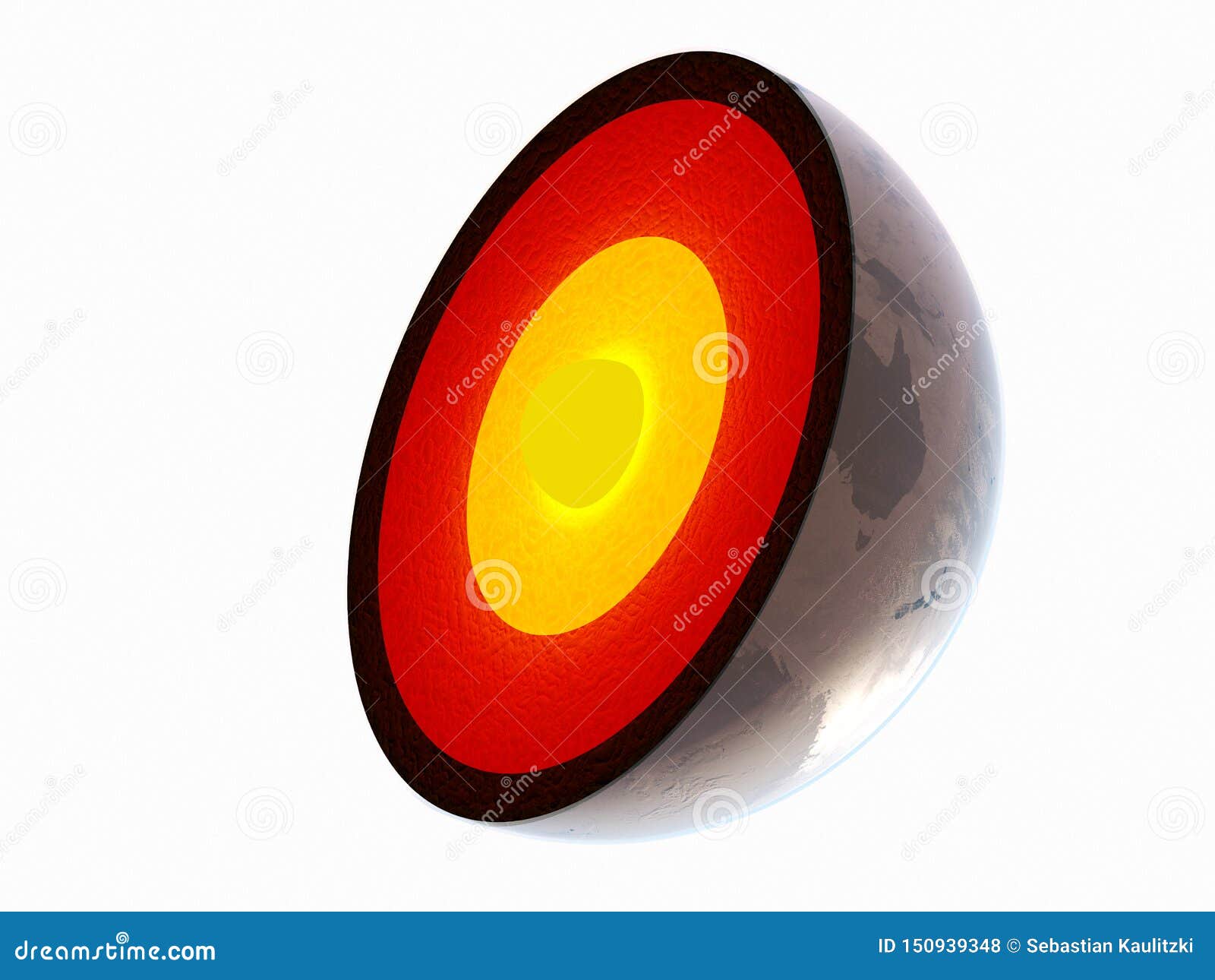 Section Of The Earth, Globe. Core And Soil Layers. Earth`s Surface And ...