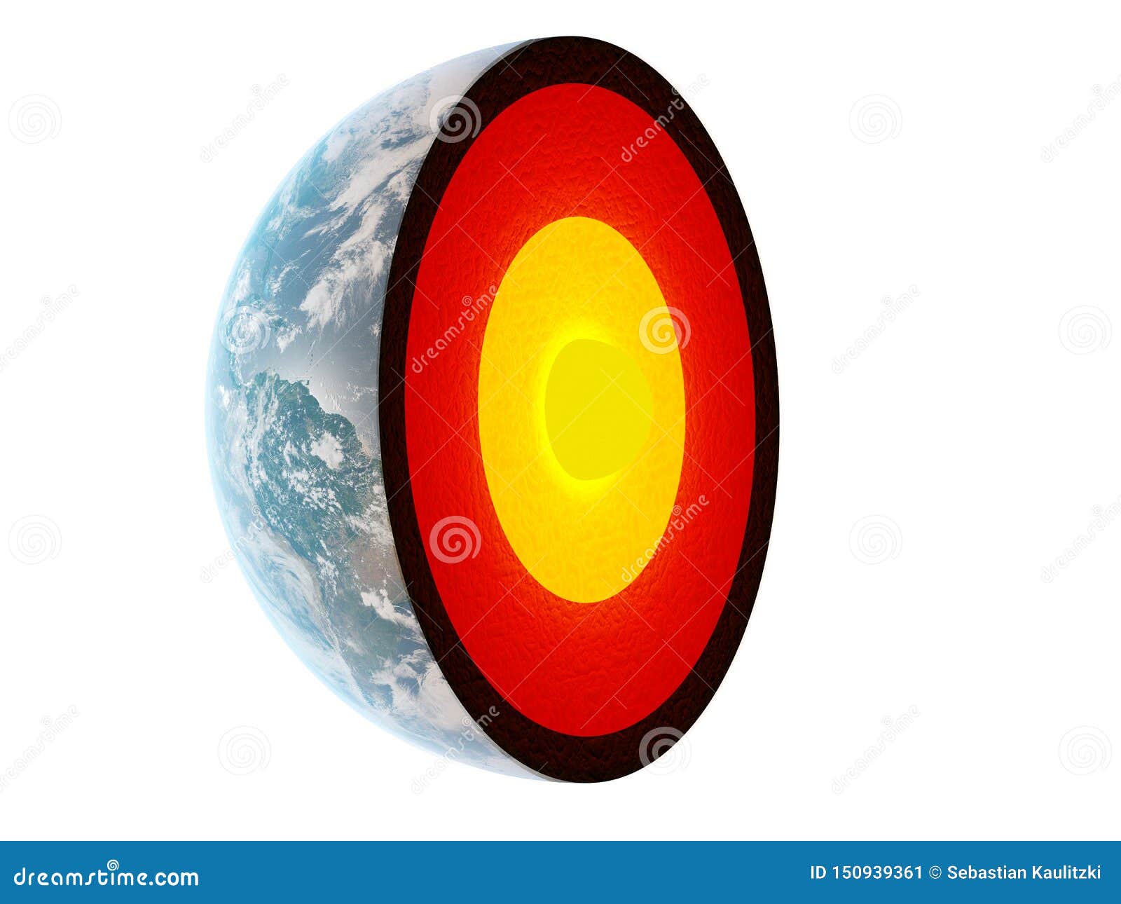 Section Of The Earth, Globe. Core And Soil Layers. Earth`s Surface And ...