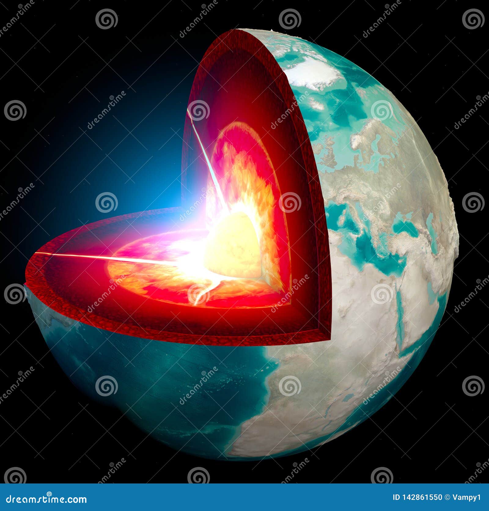 Section Of The Earth, Globe. Core And Soil Layers. Earth`s Surface And ...